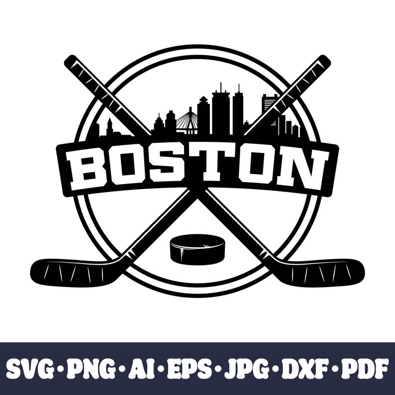 Boston Hockey Team SVG Cricut Cut File. City PNG Clipart. Silhouette ...