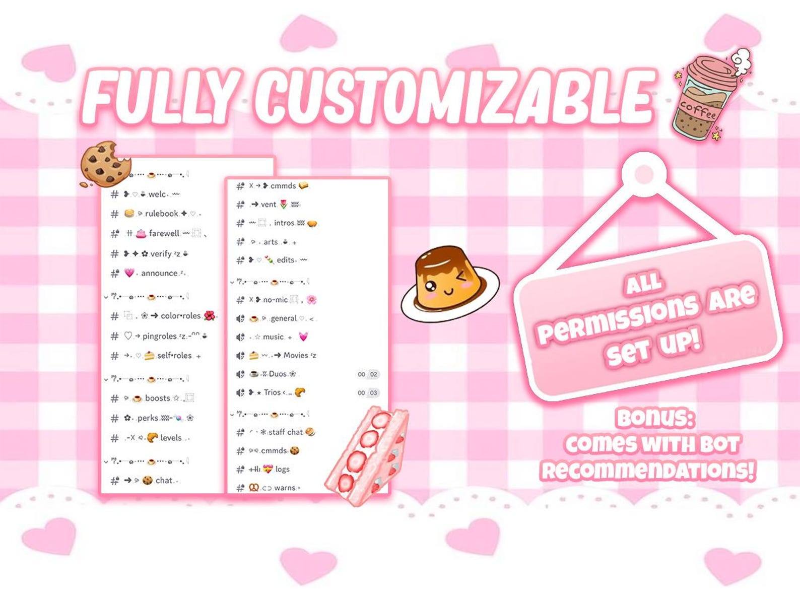 Pink Cafe Themed Discord Server Template - Etsy
