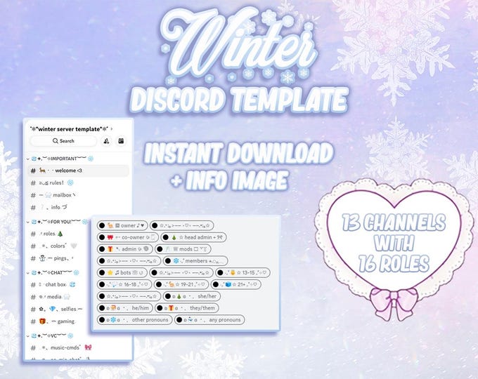 Discord Server Template: White Minimalistic Theme | 40+ Roles, 25 ...
