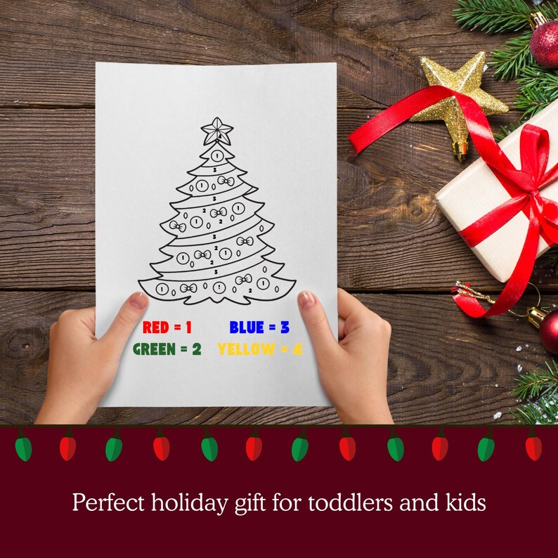 Christmas Color by Number Printable Coloring Book Fun Holiday Activity ...