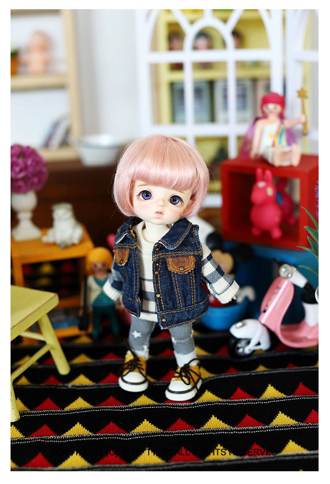 Lati Stone Washing Vest Denim Jacket Blue - Etsy