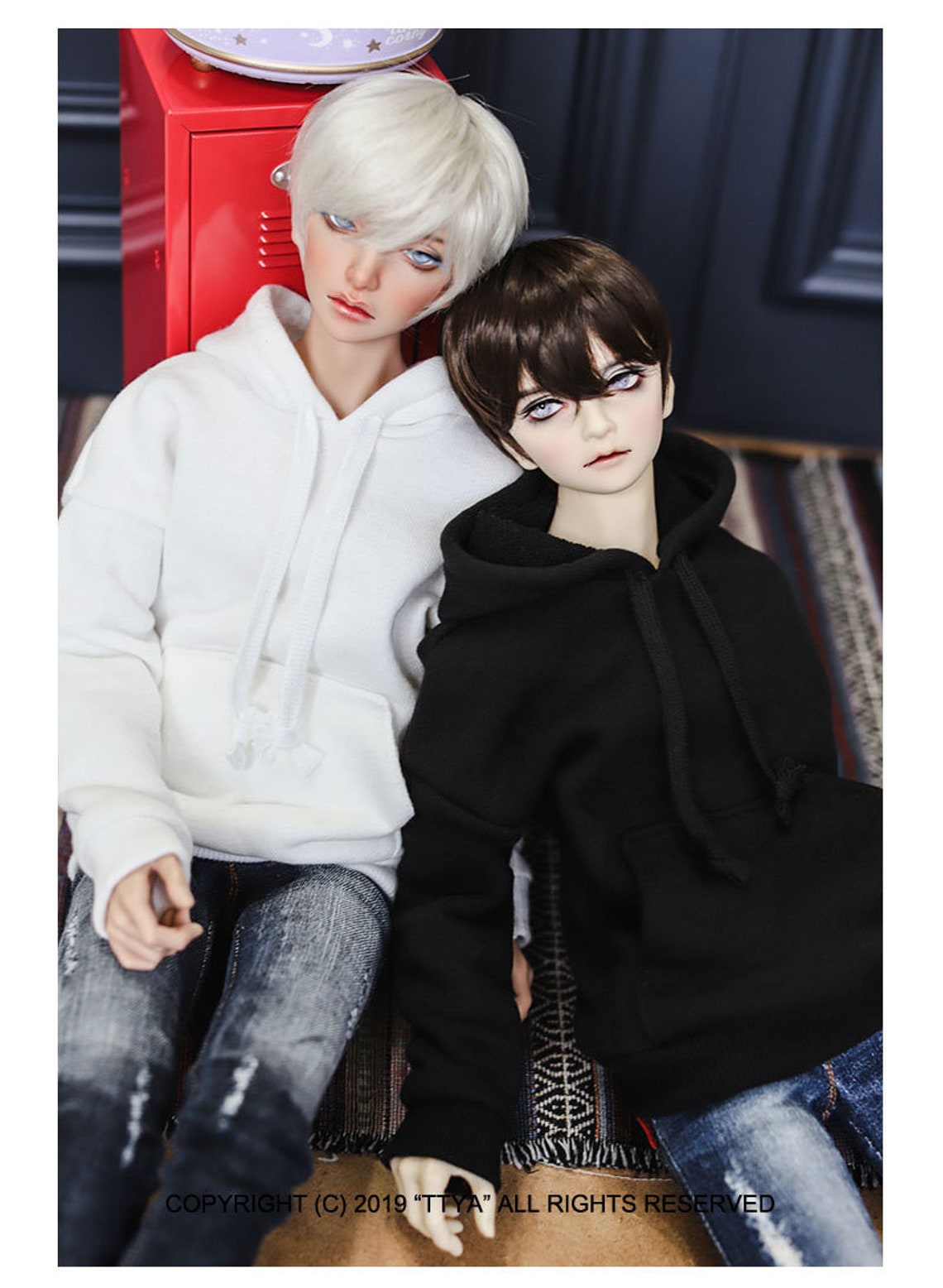 SD17 & SD13BOY Loose Basic Hoooded T Black | Etsy