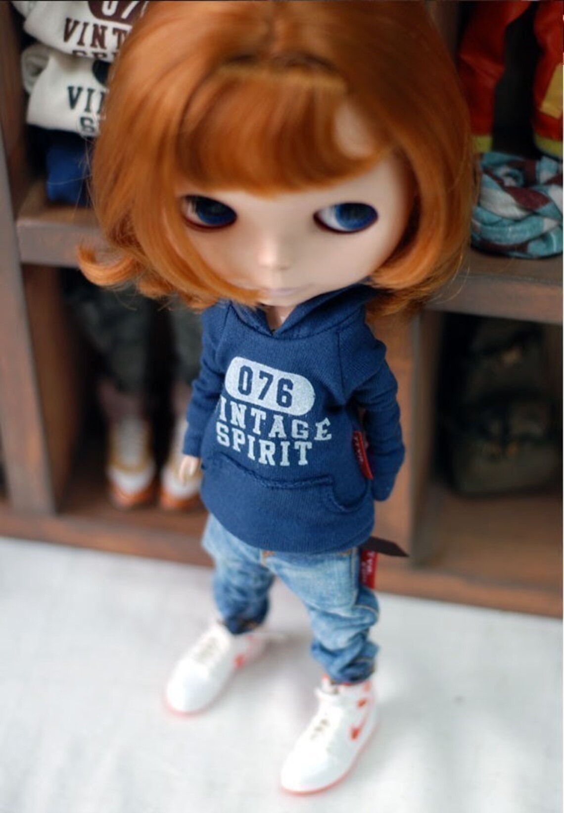 Blythe Vintage Spirit Hooded T Blue - Etsy