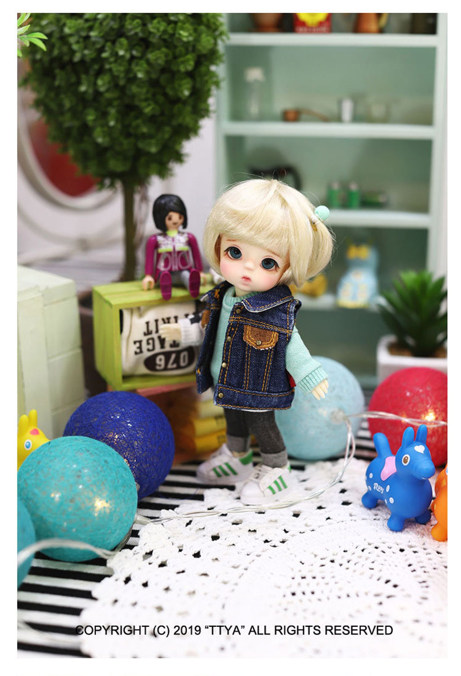 Lati Stone Washing Vest Denim Jacket Blue - Etsy