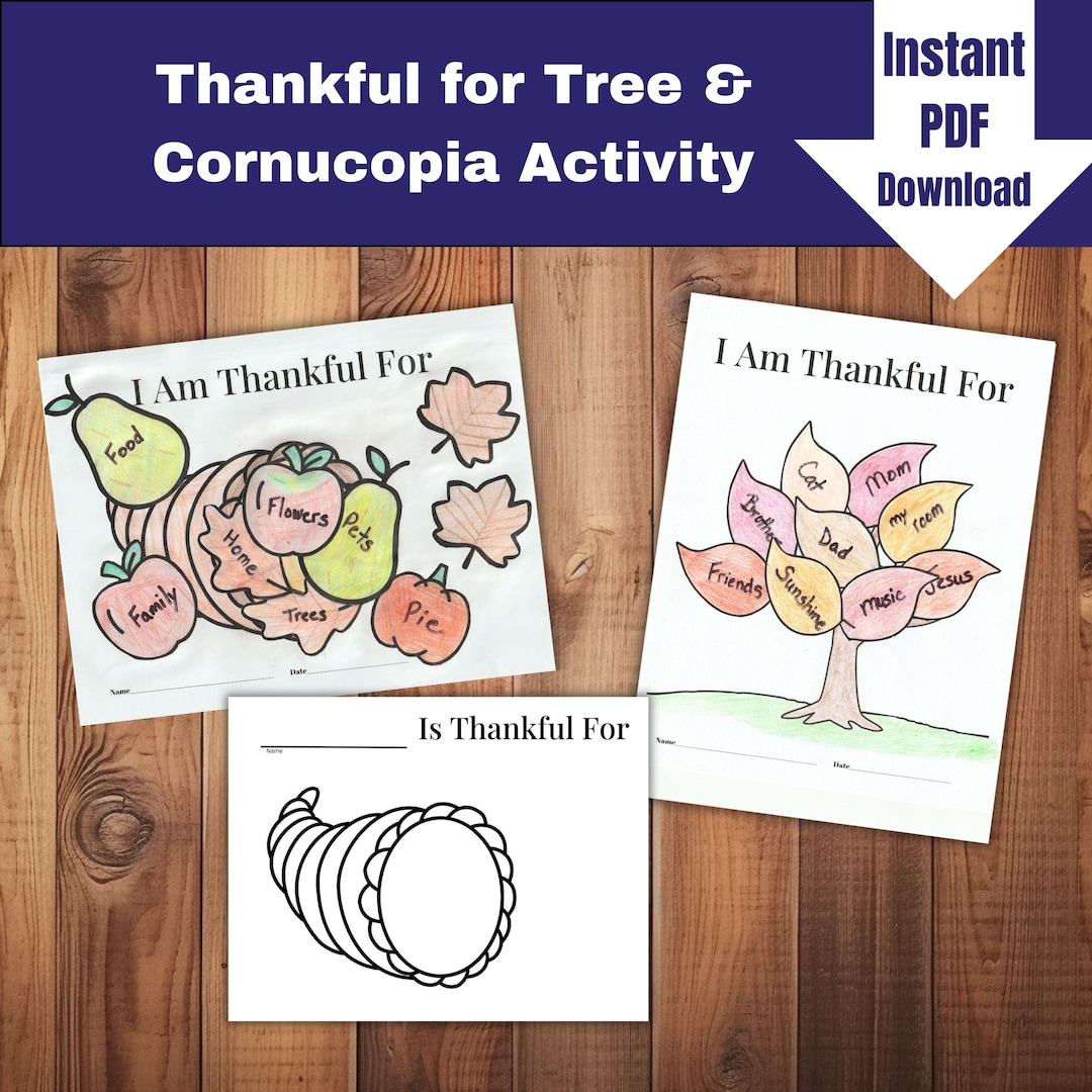 Thanksgiving Gratitude Tree Printable Activity for Kids | 'I Am ...