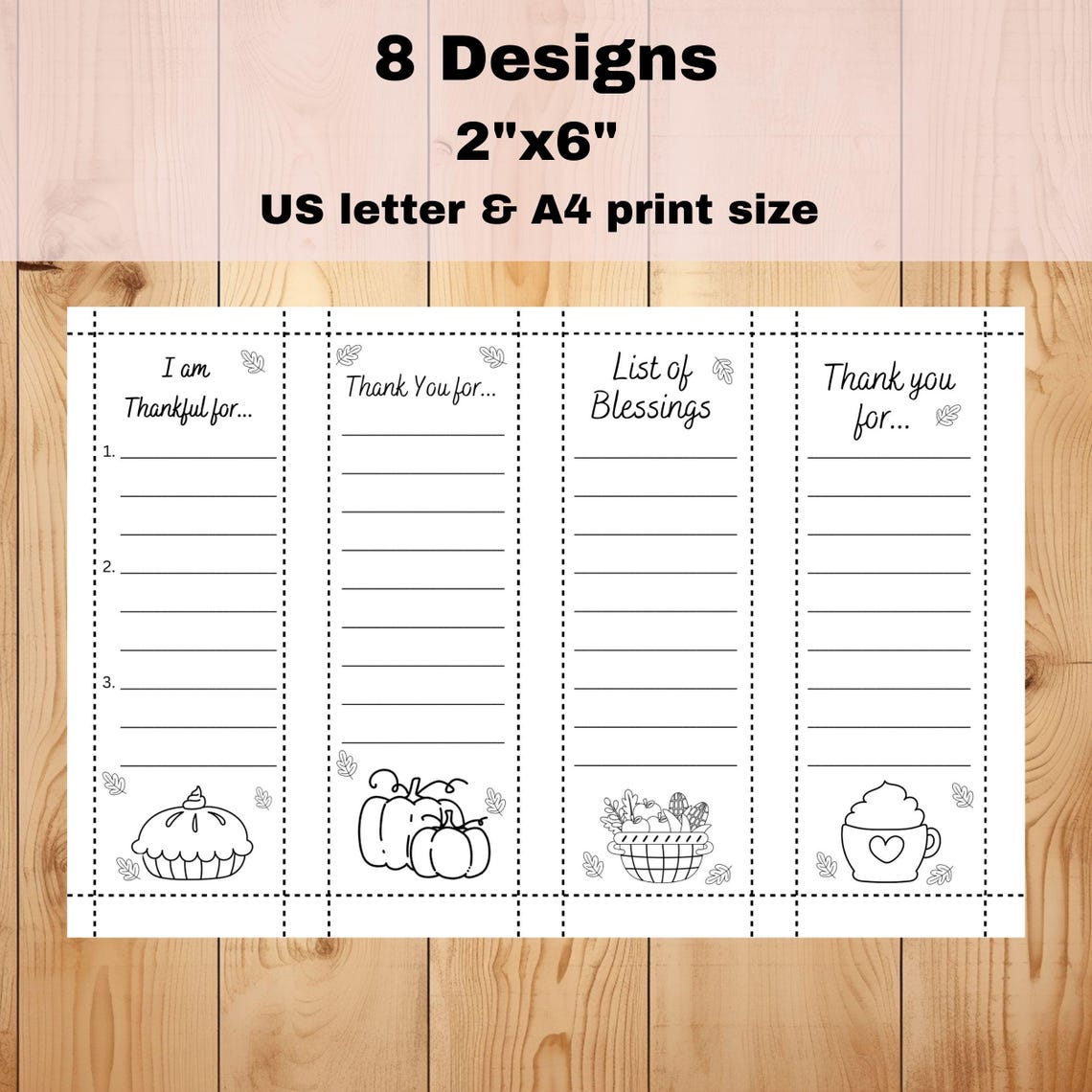 8 Printable Fall Coloring Bookmarks | Digital PDF Download | Coloring ...