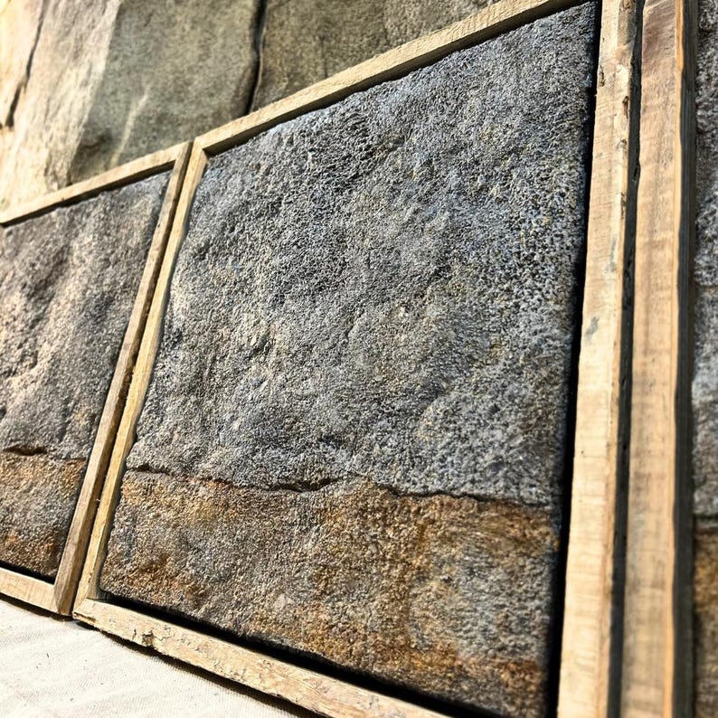 Decorative Concrete Wall Art Panels | 3-piece Textured Panel Set - Etsy