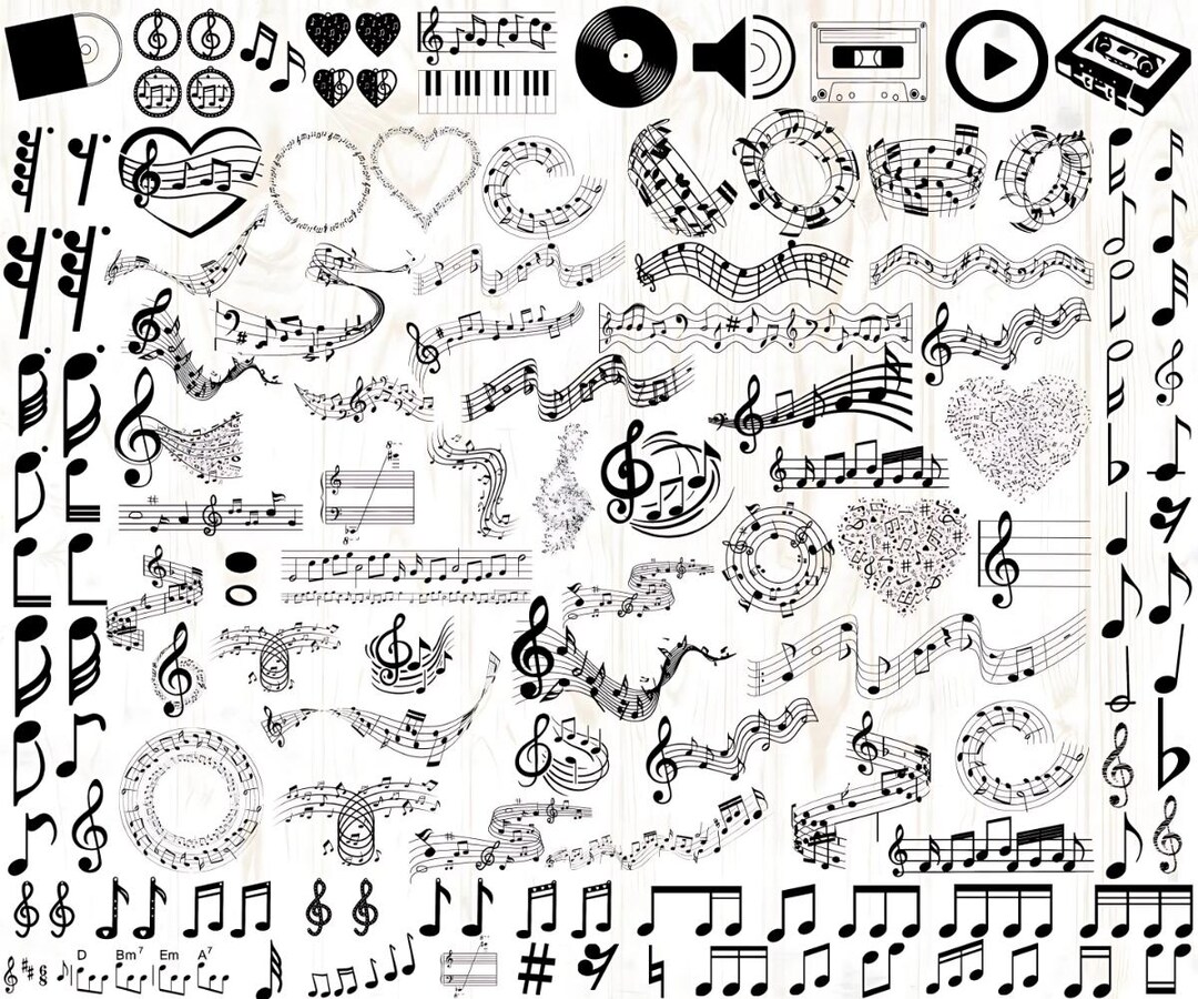 MUSIC NOTES SVG, Music Notes Bundle Svg, Music Notes Clipart , Music ...
