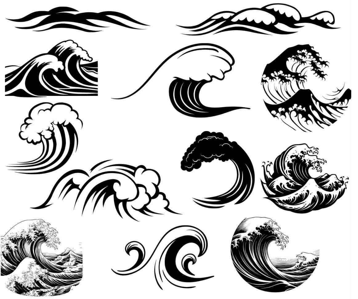 WAVE SVG, Wave Svg Cut Files for Cricut, Wave Clipart, Waves Svg Cut ...