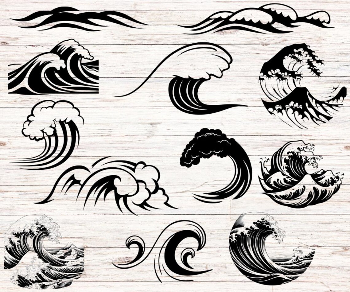 WAVE SVG, Wave Svg Cut Files for Cricut, Wave Clipart, Waves Svg Cut ...