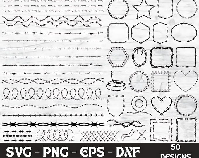 Barbed Wire Svg, Barb Wire Svg, Fence Svg. Vector Cut File for Cricut ...