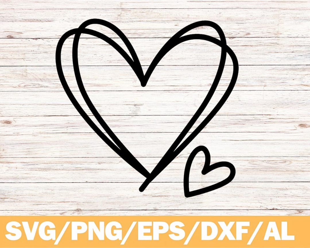 Heart SVG, Doodle Heart SVG, Crayon Heart SVG - Etsy