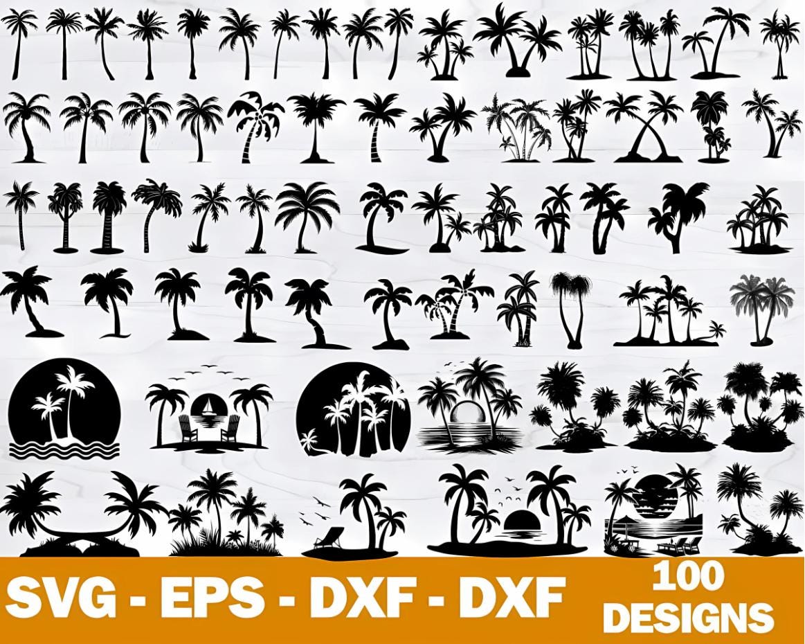 Palm Tree SVG Bundle Palm Tree PNG Bundle Palm Tree Clipart Palm Tree ...