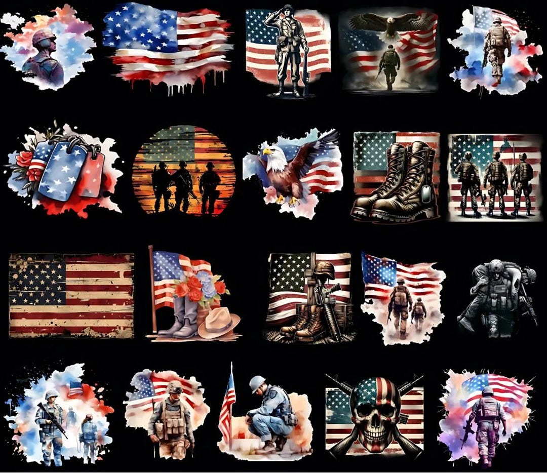20 Veterans Day PNG Clipart Bundle, Watercolor American Veterans Day ...