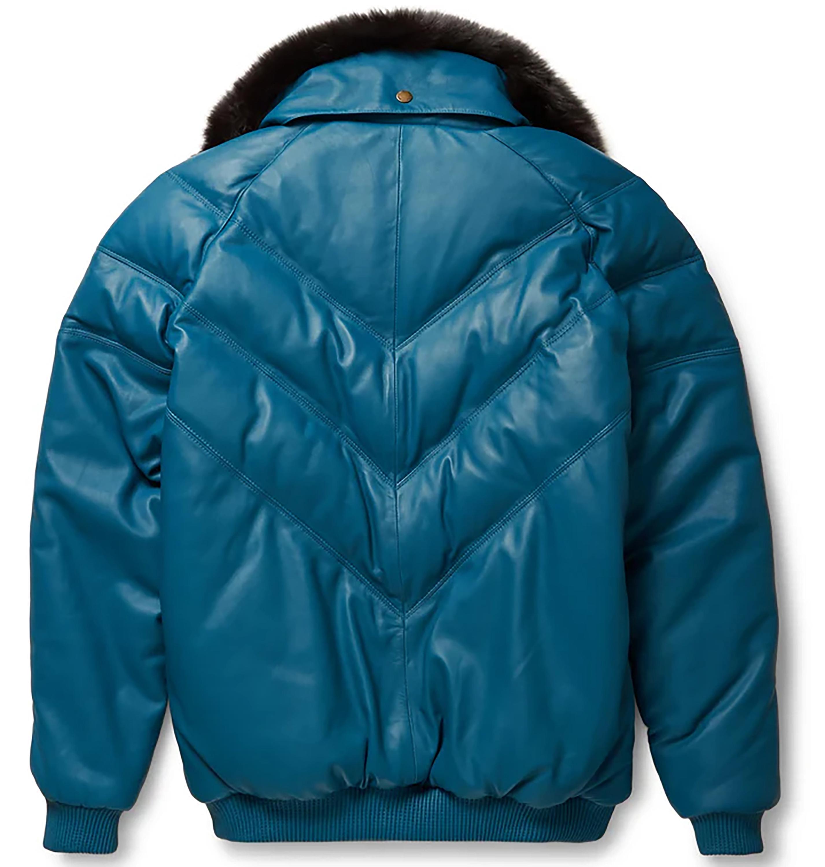 Men Bubble Sheepskin Puffer Leather Jacket/mens Bomber Jacket/fur ...