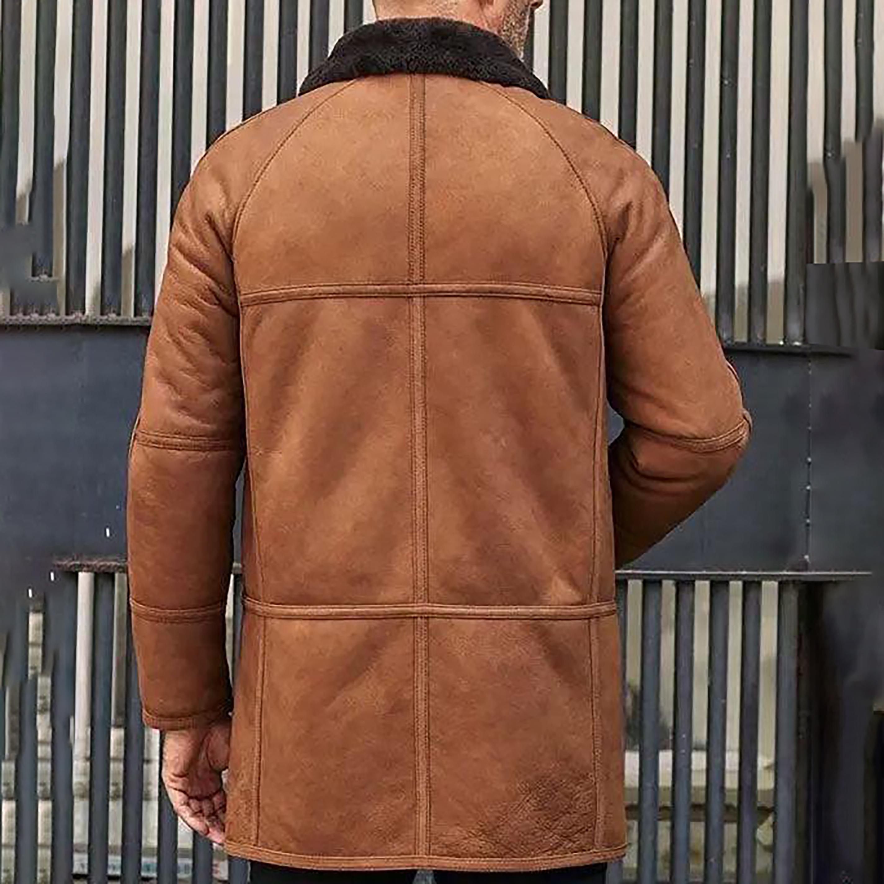 Mens Aviator Shearling B3 RAF Fur Coat/winter Bomber Coat Jacket ...