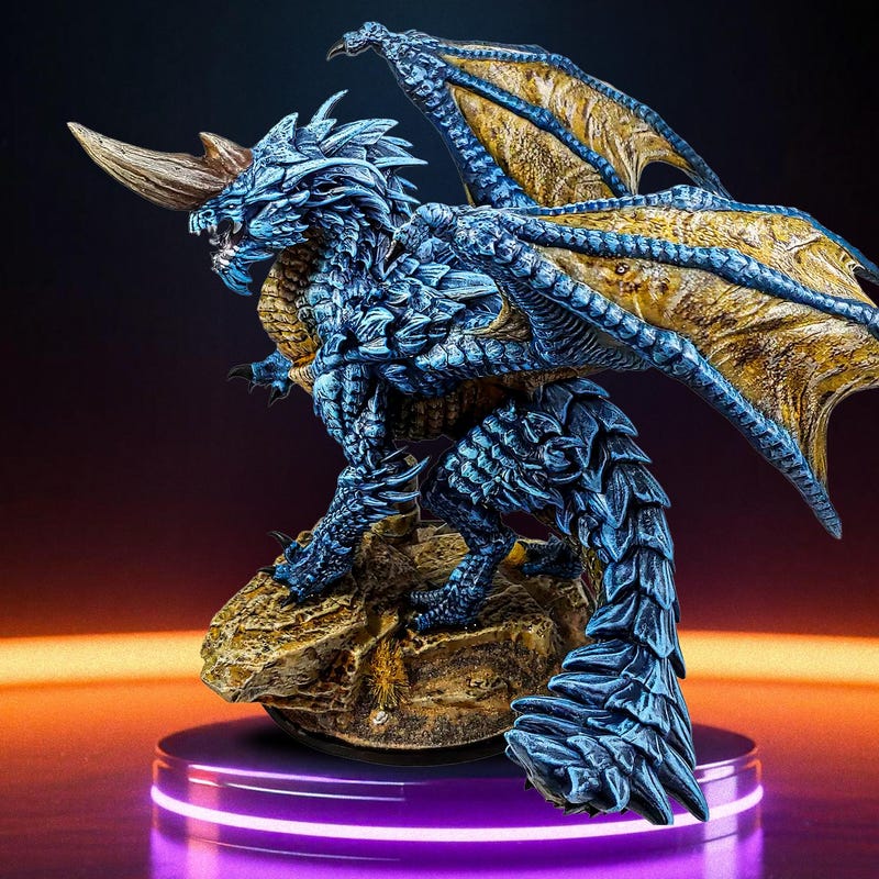 Crimson Colossal Blue Dragon - Etsy Canada