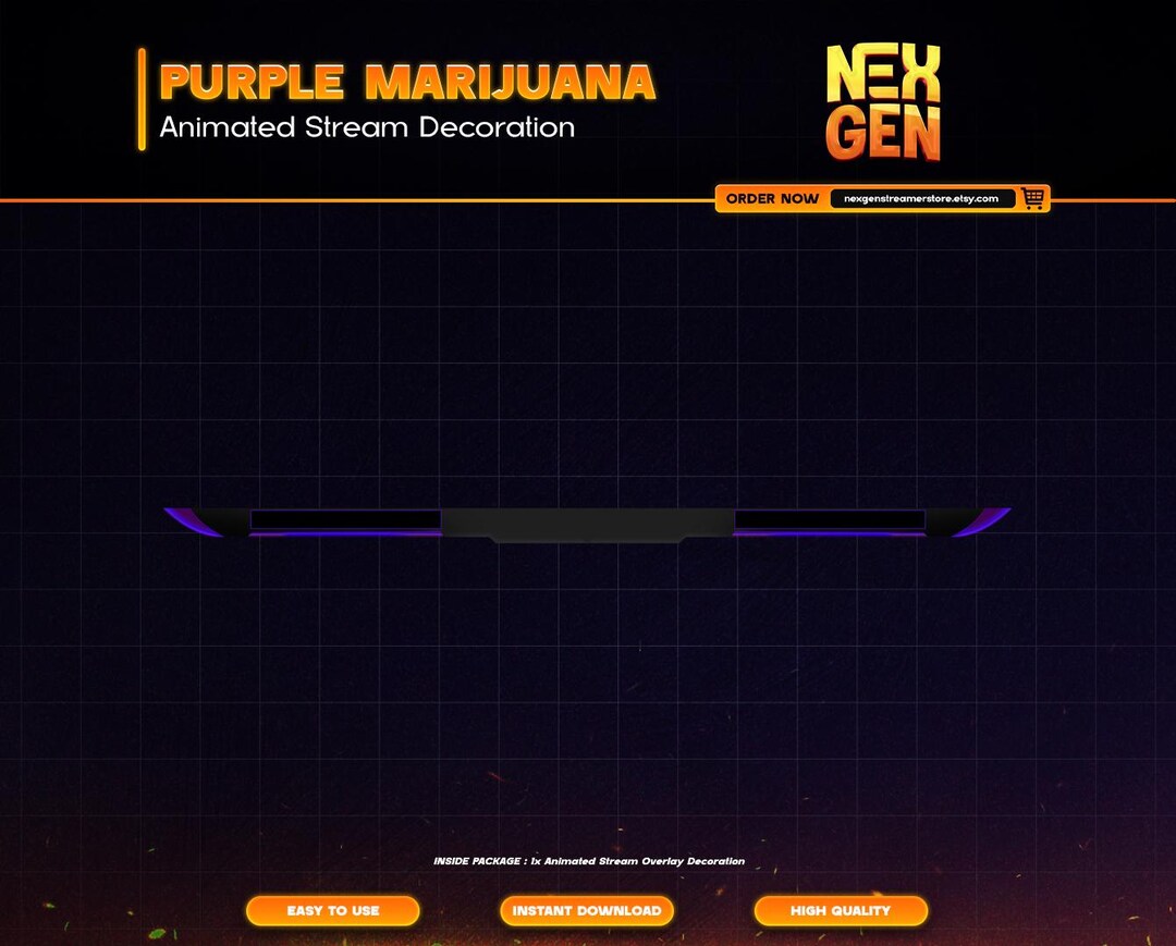 Purple Marijuana Animated Overlay Label Bar Decoration for Stream ...