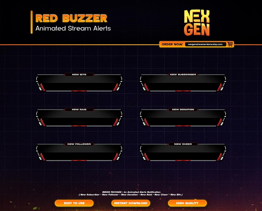 Red Buzzer Animated Stream Alerts Notification for Twitch, Youtube ...