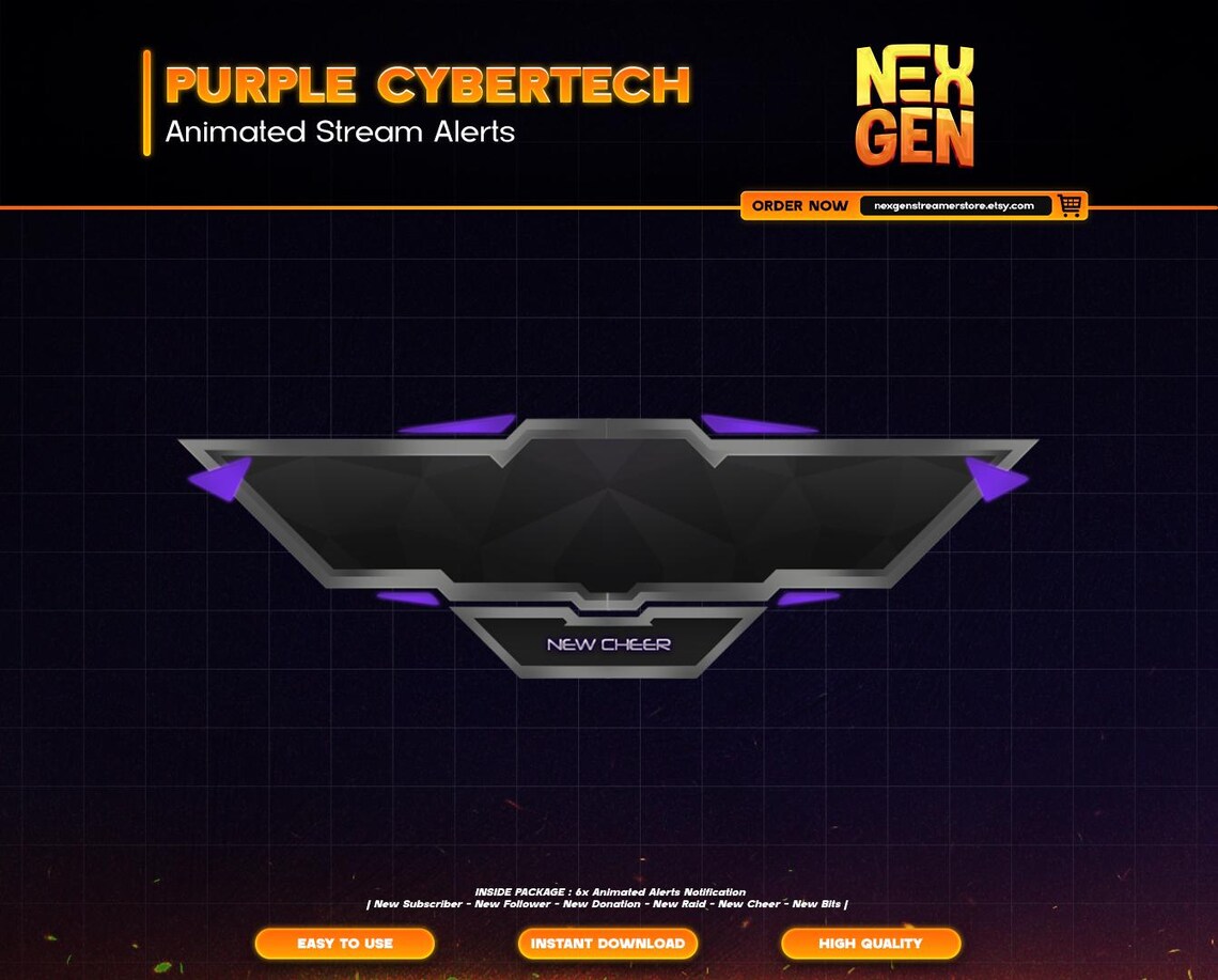 Purple Cybertech Animated Alerts Notification for Stream | Twitch ...
