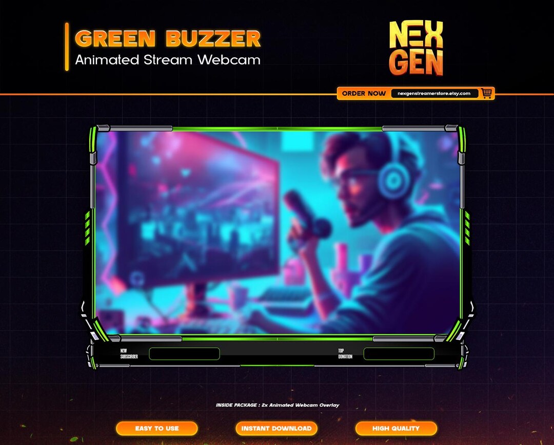 Green Buzzer Animated Stream Facecam/webcam Overlay for Twitch, Youtube ...