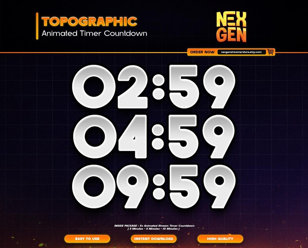 Red Topographic Animated Stream Timers Countdown | Twitch, Youtube ...