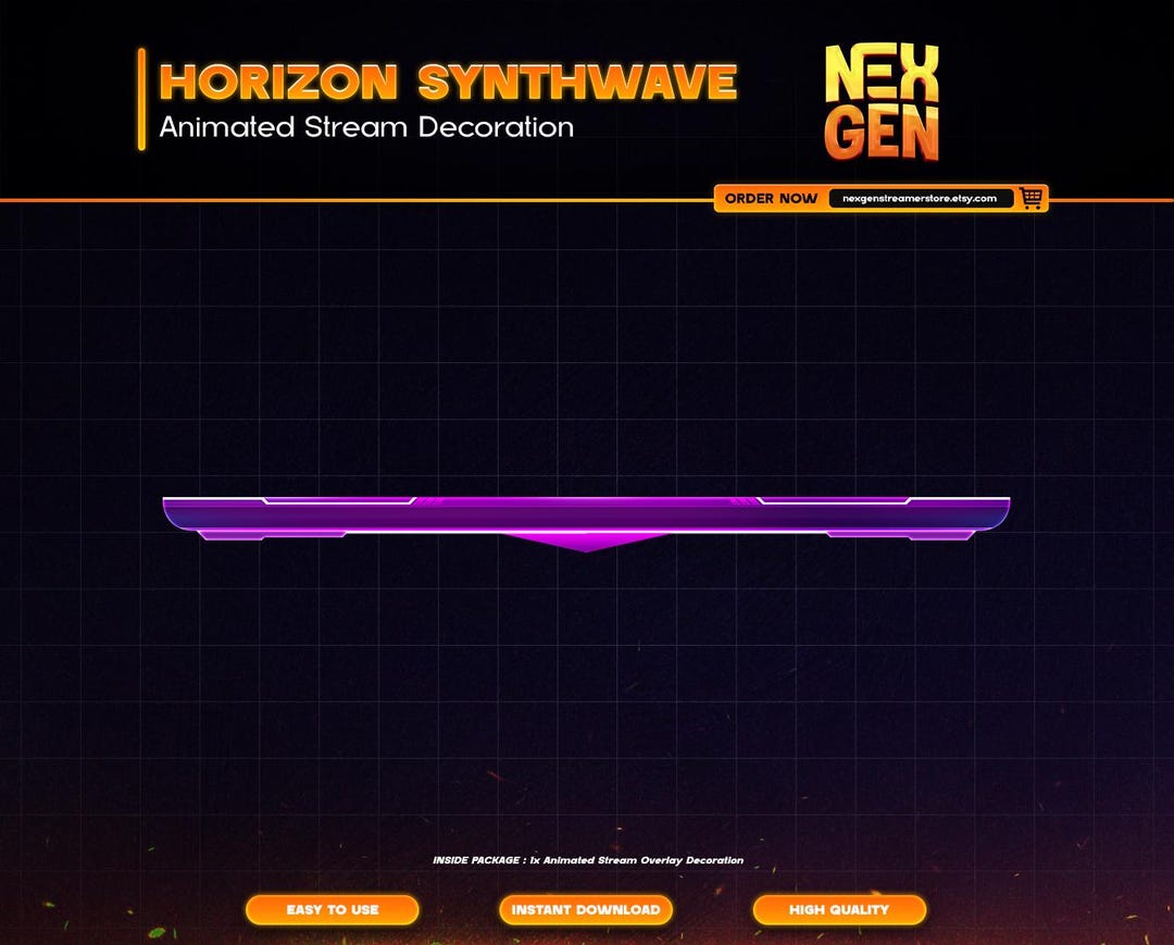 Horizon Synthwave Animated Overlay Label Bar Decoration for Stream ...
