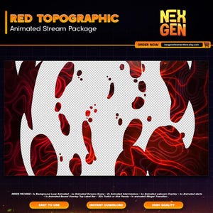 Red Topographic Stream Package – Animated Overlays, Alerts, Webcam ...