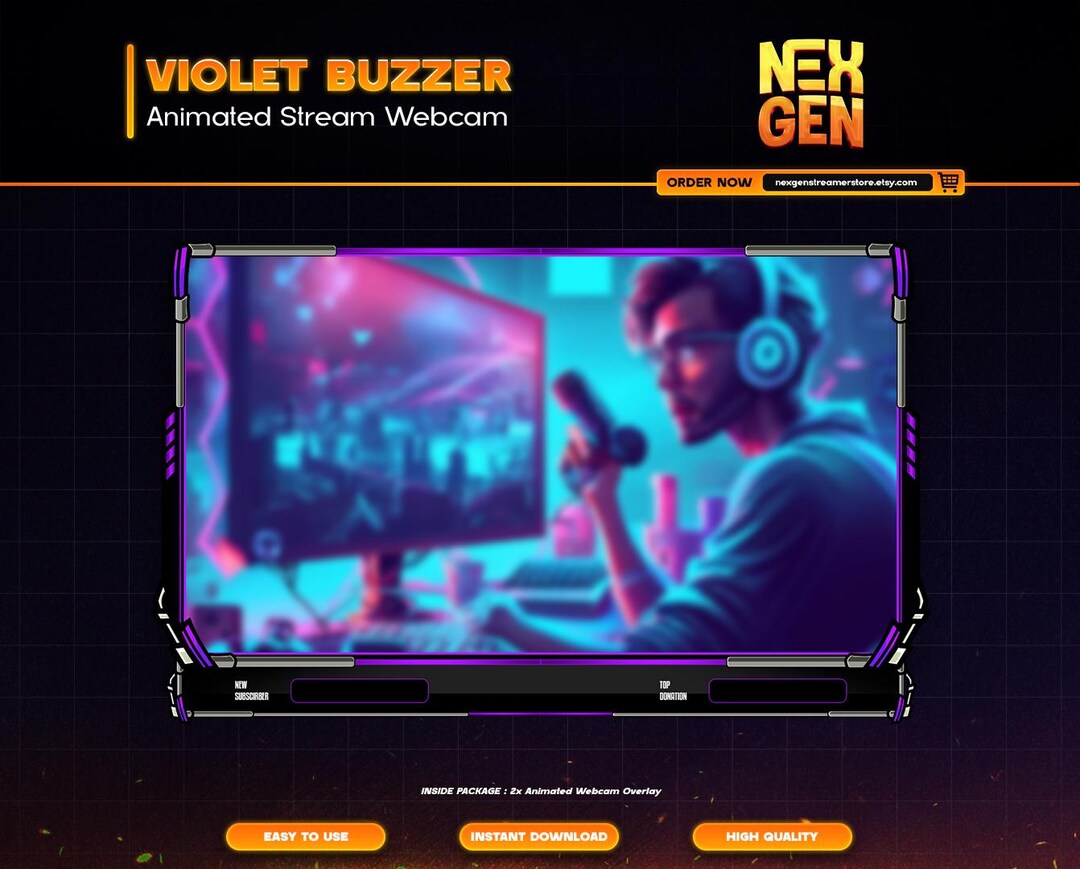 Violet Buzzer Animated Stream Facecam/webcam Overlay for Twitch ...