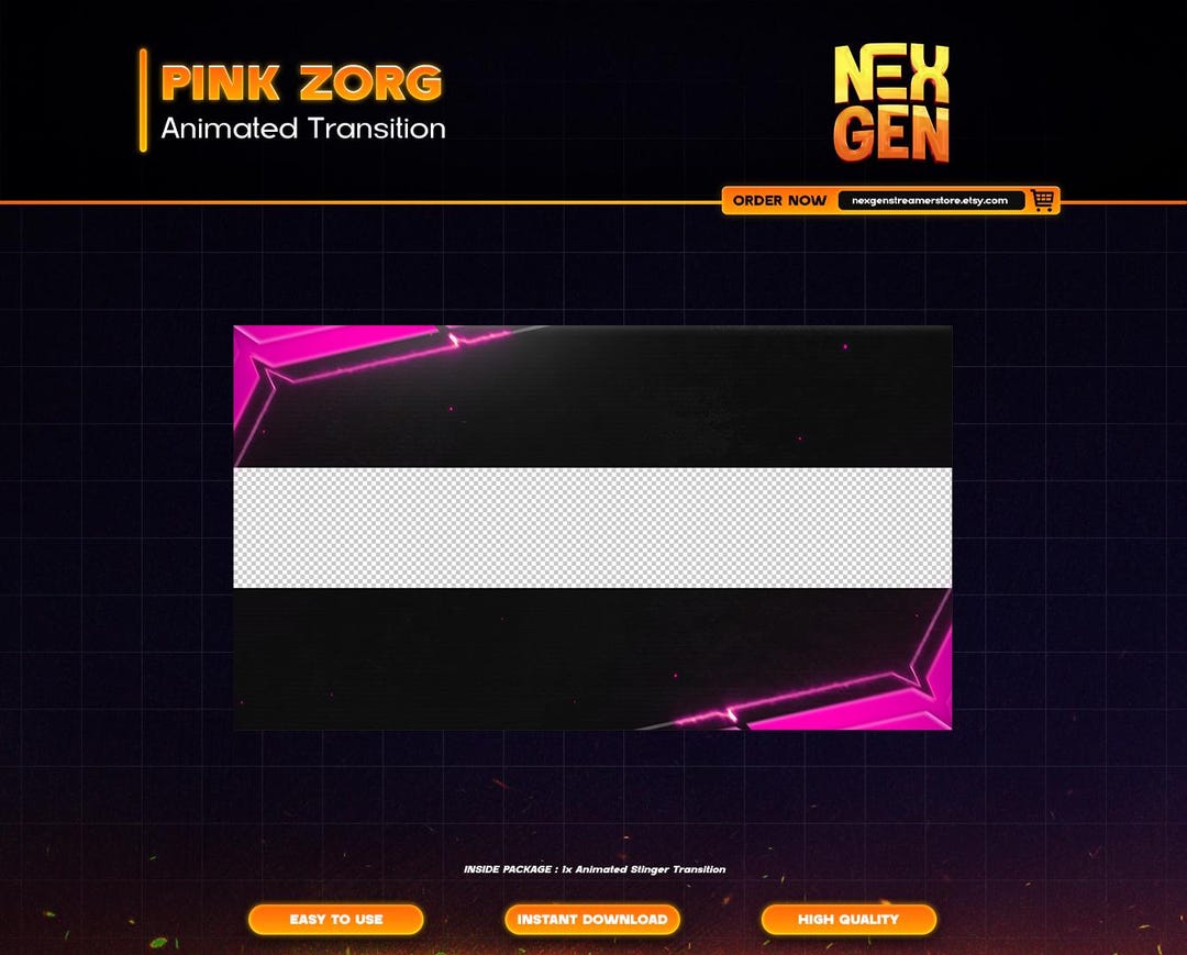 Pink Zorg Animated Stream Stinger Transition for Twitch, Kick, Youtube | Complete Streaming ...