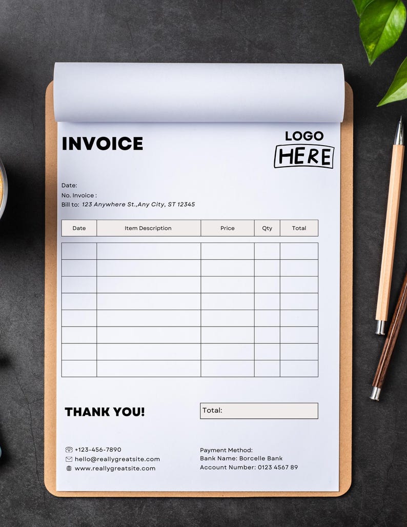Minimal Invoice Receipt Bundle - Etsy