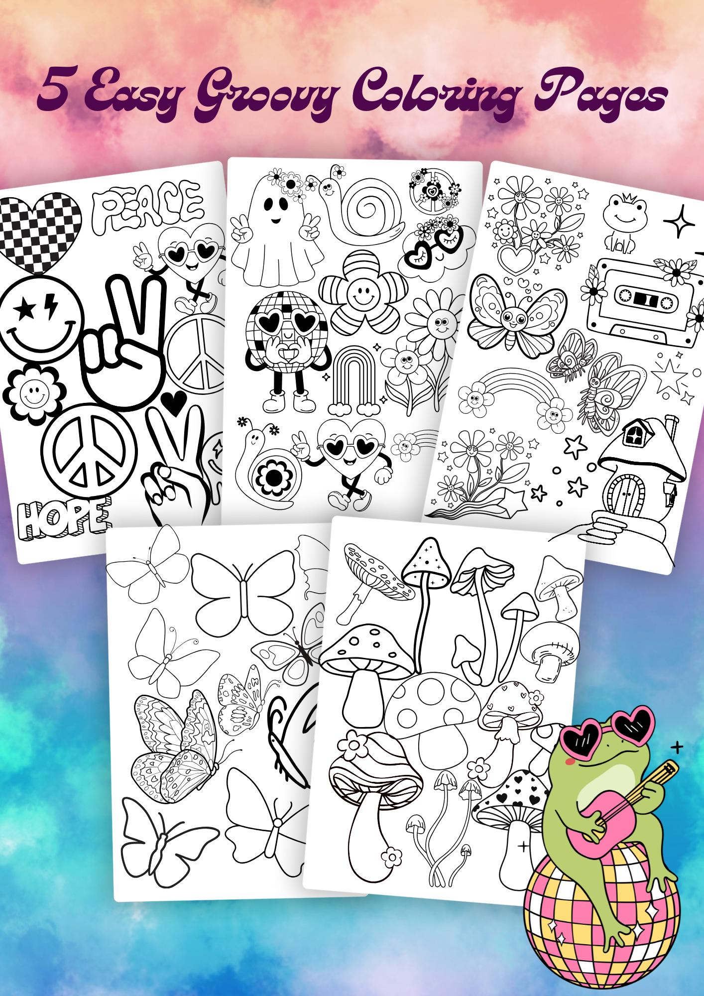Groovy Coloring Book Digital Coloring Book for Chill Vibes Coloring ...