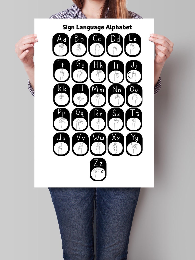 ASL Poster American Sign Language Poster Educational Poster Printable ...