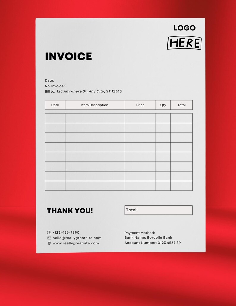 Minimal Invoice Receipt Bundle - Etsy