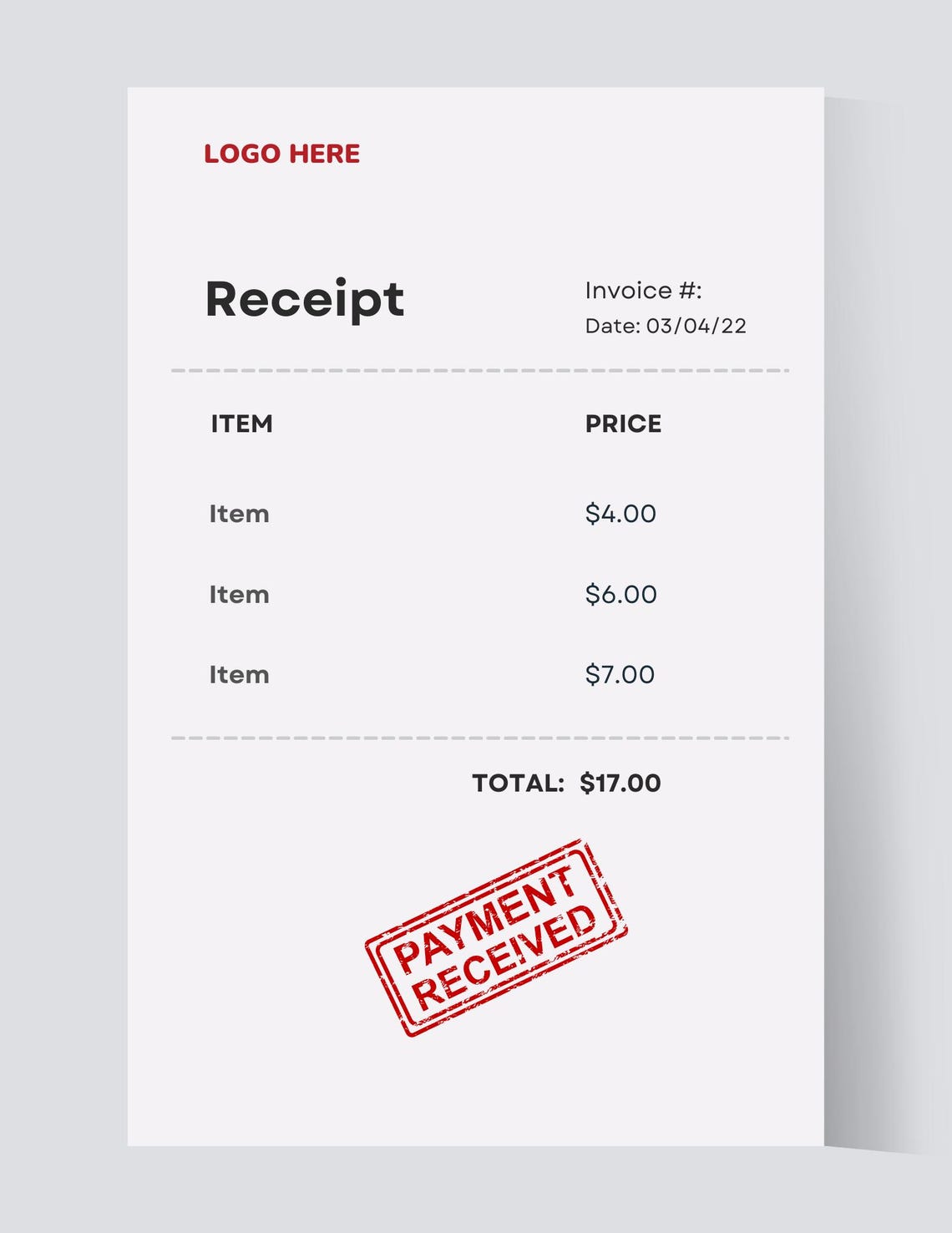 Minimal Invoice Receipt Bundle - Etsy