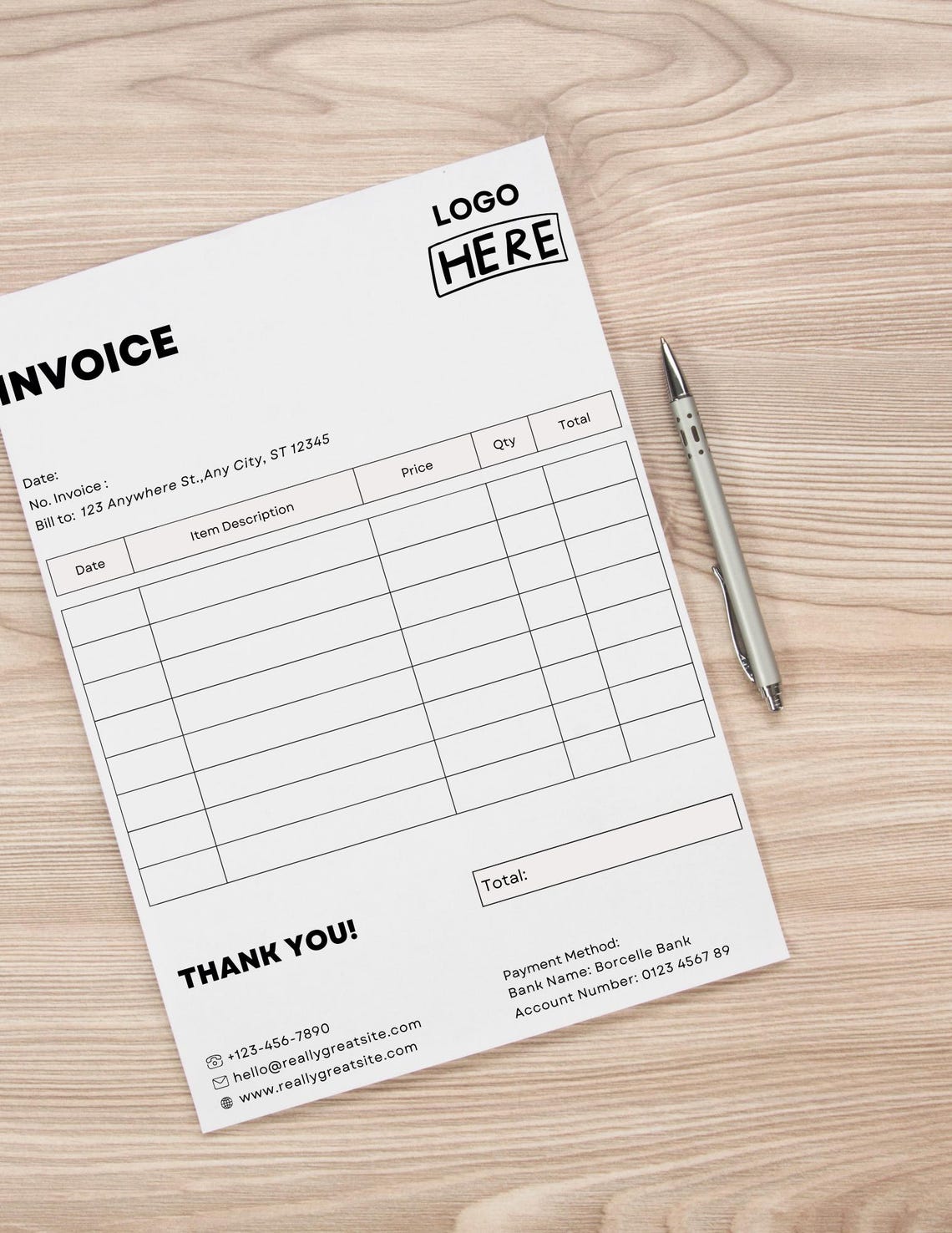 Minimal Invoice Receipt Bundle - Etsy