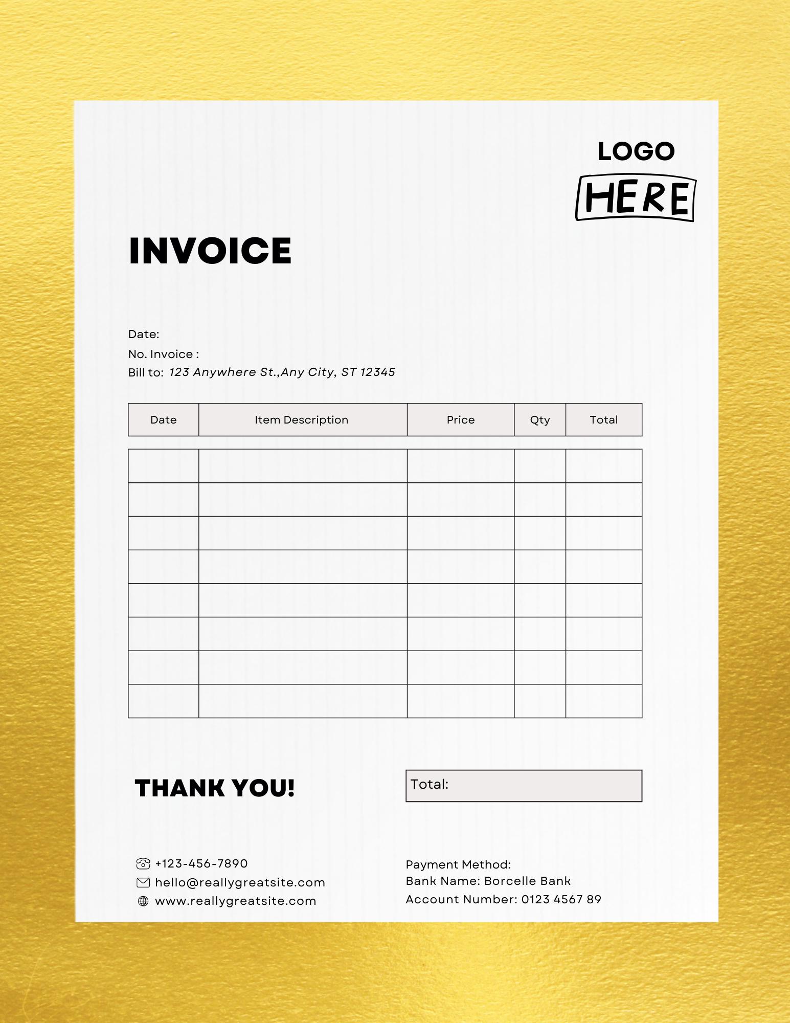 Minimal Invoice Receipt Bundle - Etsy