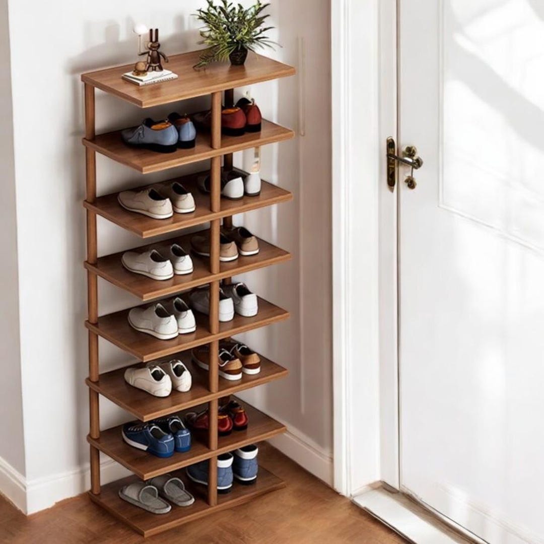 6,8 Tier Tall Narrow Shoe Rack Slim Vertical Shoe Storage Organizer ...