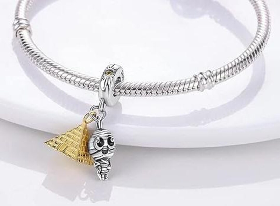 Egyptian Pyramid Charm With Mummy in 925 Silver Compatible With Pandora ...