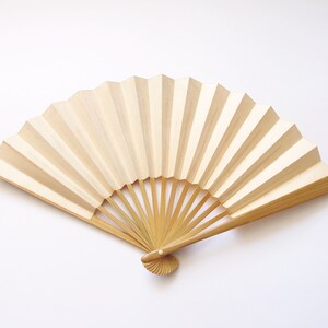 Small Sensu Folding Fan With Bamboo Design on White Ground Free ...
