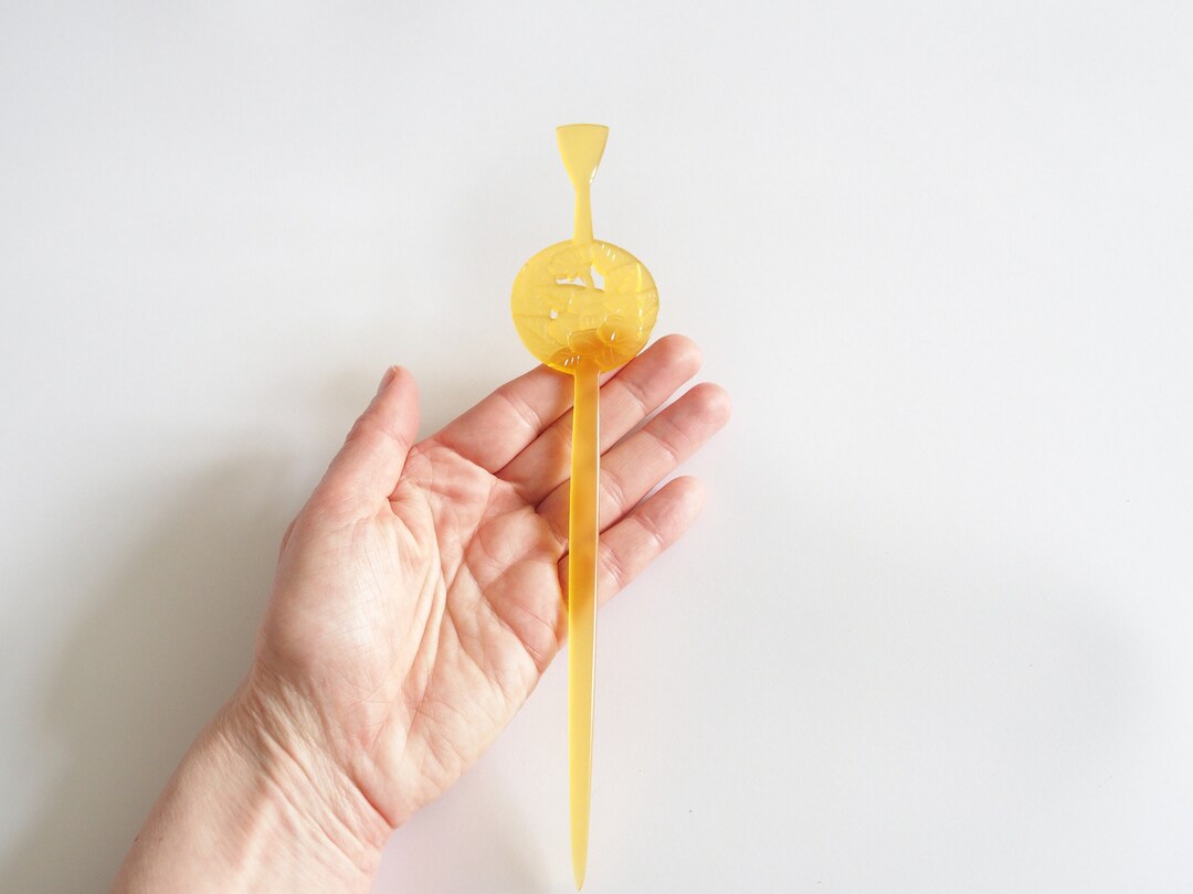 Yellow Hirauchi Hairstick Japanese Kanzashi With Floral Design - Etsy