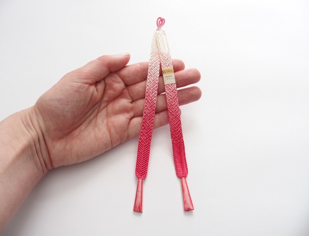 Pink Haori Himo With White Ombre Design Kimono Cardigan Ties Haori ...