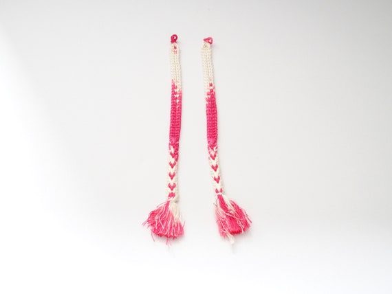 Pink White Design Haori Himo Silk Ties for Kimono Cardigan - Etsy