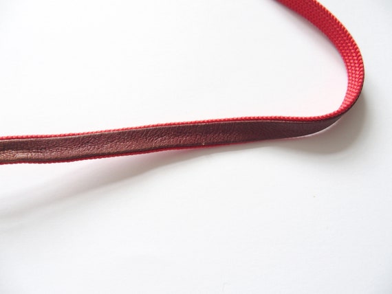 Red Obijime With A Leather Style Front Japanese Obi B… - Gem