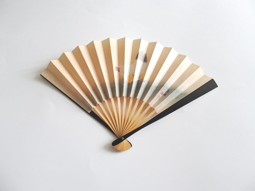 Hen + Chicks Sensu Folding Fan Pastel Painting Style - Etsy