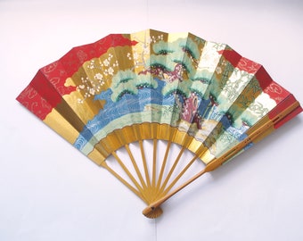 S5785 Dance Fan/japanese Folding Paper&bamboo Mai-ogi Two Sides Pattern ...
