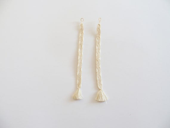 Cream White Haori Himo With Woven Design - Gem