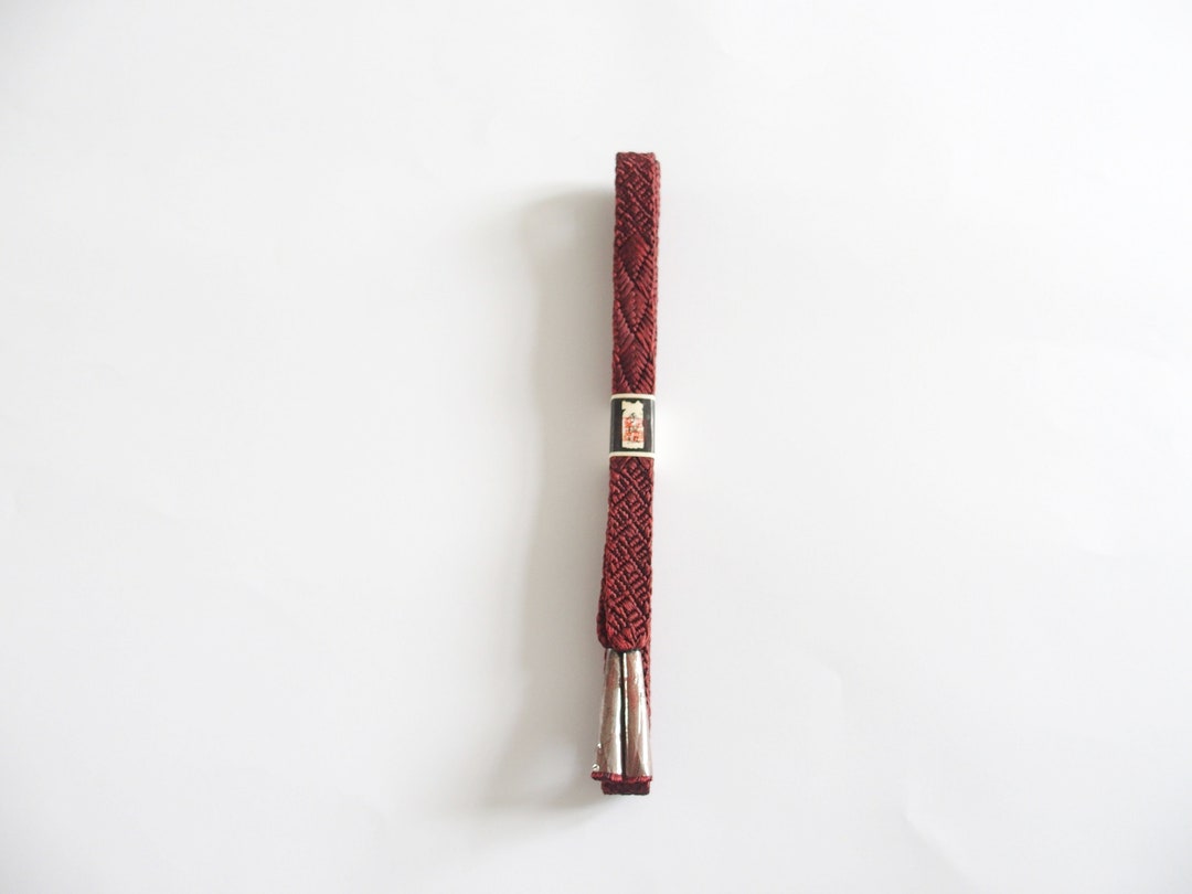 Japanese Obijime Dark Brownish Rust Red With Woven Design Vintage New ...