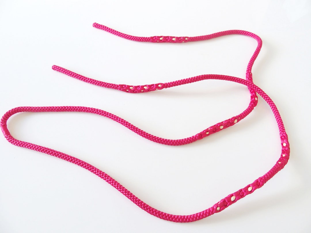 Japanese Obijime Kimono Belt Cord Pink With Cream White Design Accents ...