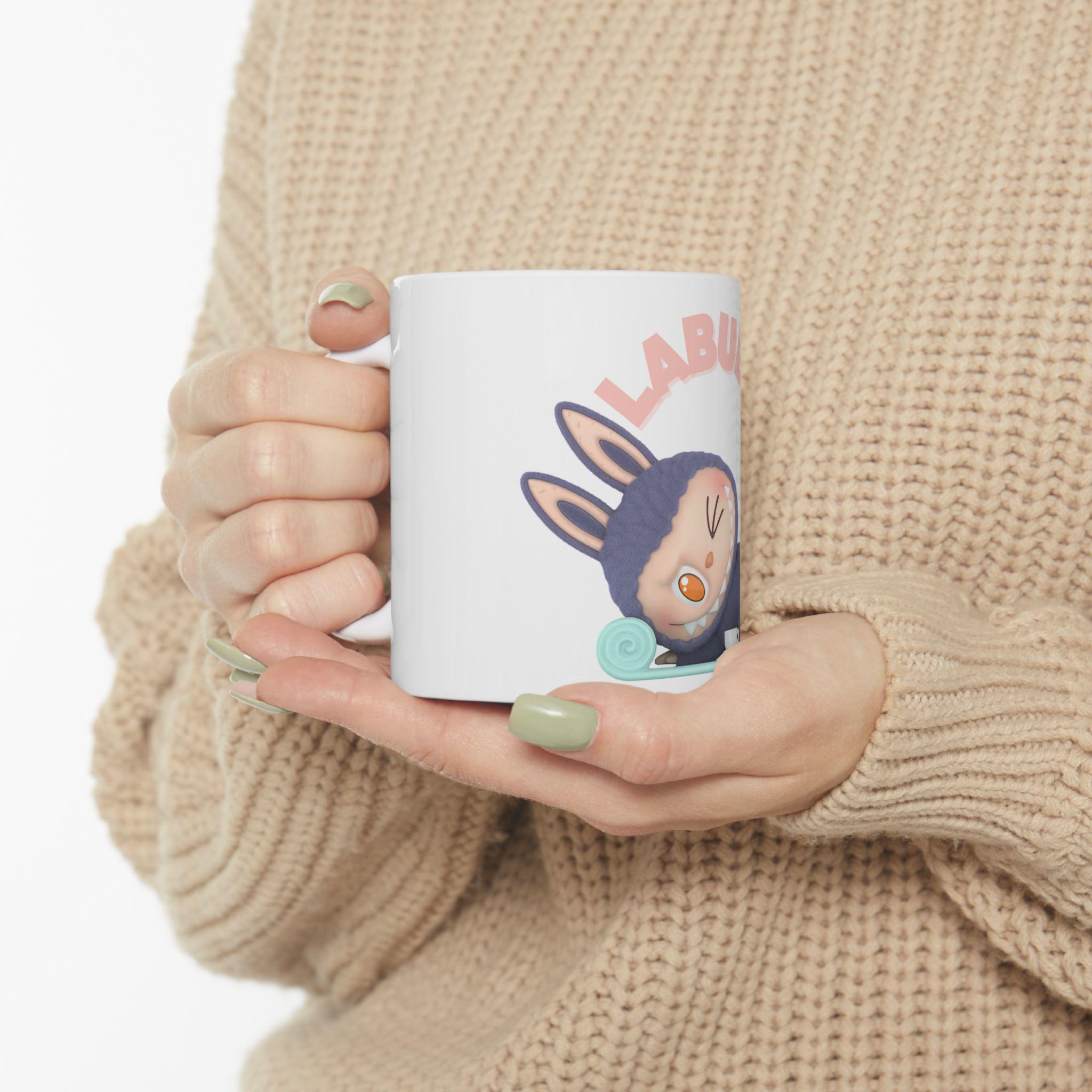 Cute Labubu Character Ceramic Mug, Fun Coffee Cup, Adorable Gift for ...